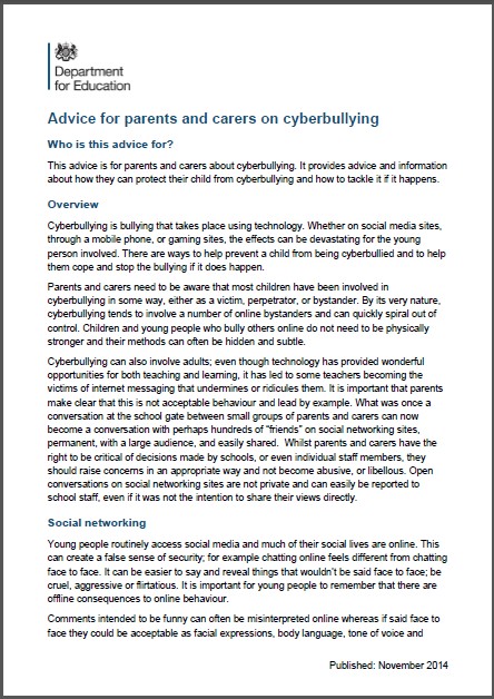 Cyberbullying | Grindleford Primary School